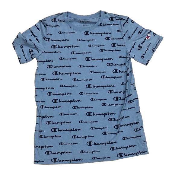Champion | Shirts & Tops | Blue All Around Champion Logo Tee | Poshmark